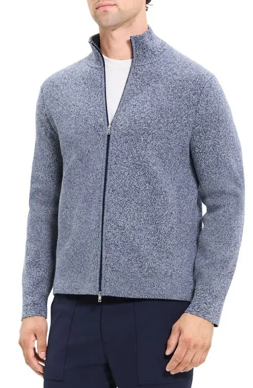 Theory Walton Marl Cotton Zip-up Sweater