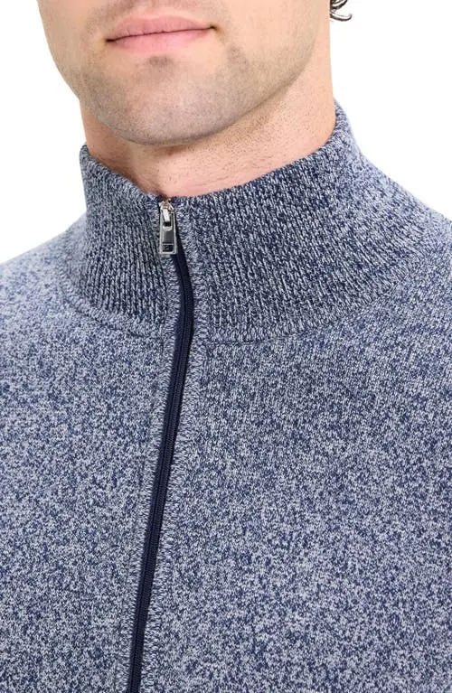 Theory Walton Marl Cotton Zip-up Sweater