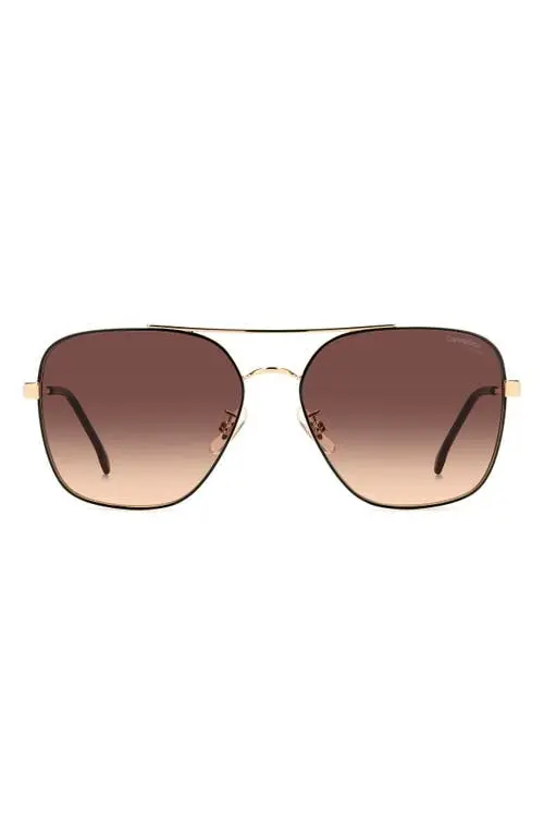 Carrera Eyewear 60mm Gradient Square Sunglasses - Black Gold/brown Orange