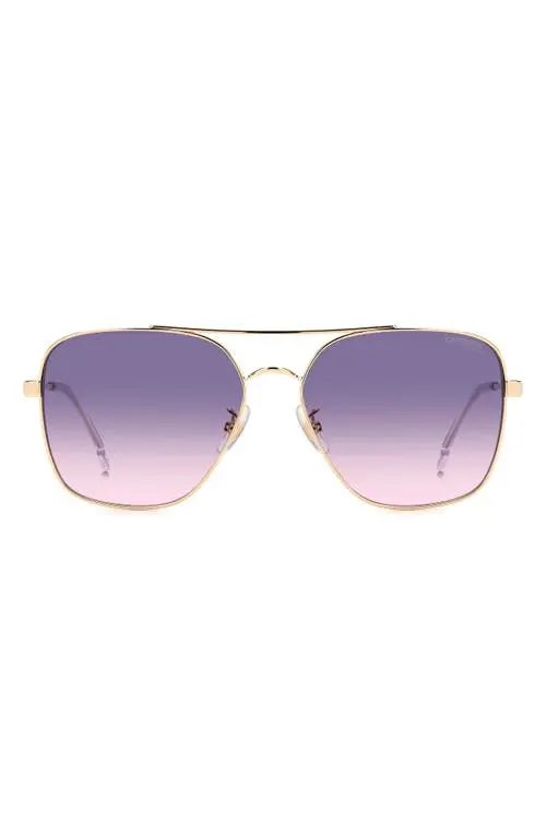Carrera Eyewear 60mm Gradient Square Sunglasses - Gold Crystal/ Mauve Pink