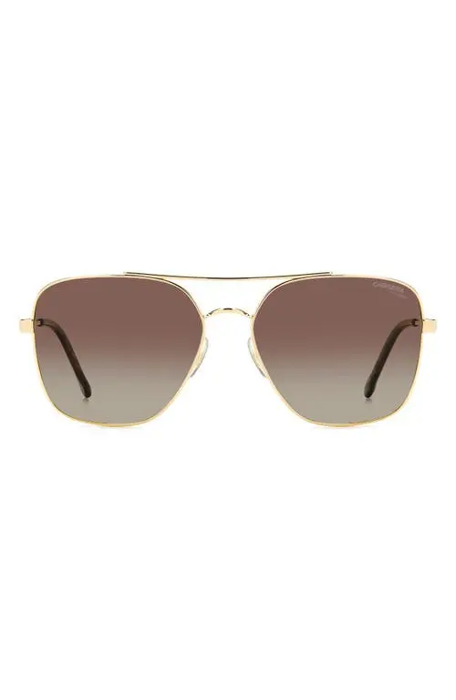 Carrera Eyewear 60mm Gradient Square Sunglasses - Gold Havana/brown Polar