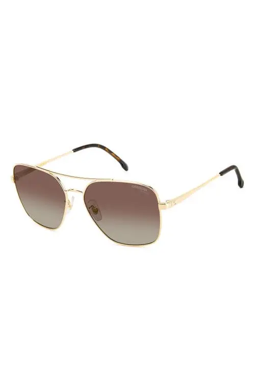 Carrera Eyewear 60mm Gradient Square Sunglasses - Gold Havana/brown Polar