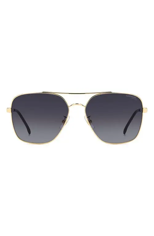 Carrera Eyewear 60mm Gradient Square Sunglasses - Gold/grey Shaded
