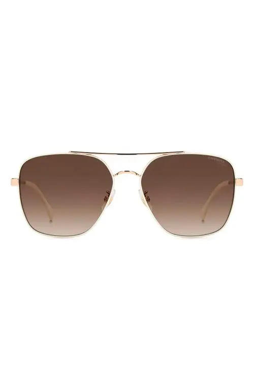 Carrera Eyewear 60mm Gradient Square Sunglasses - White Copper Gold/brown