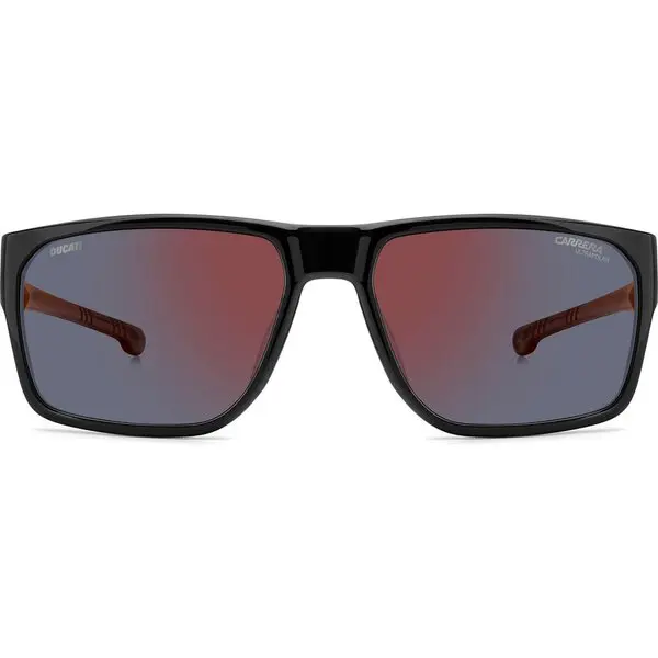 Carrera Eyewear X Ducati Rectangular Sunglasses - Black/red Mirror Polar