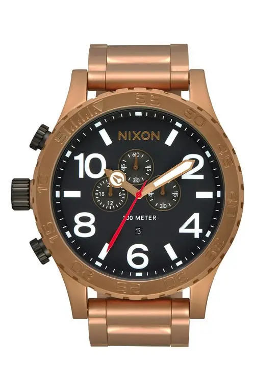 Nixon 51-30 Chronograph Bracelet Watch - Bronze/black