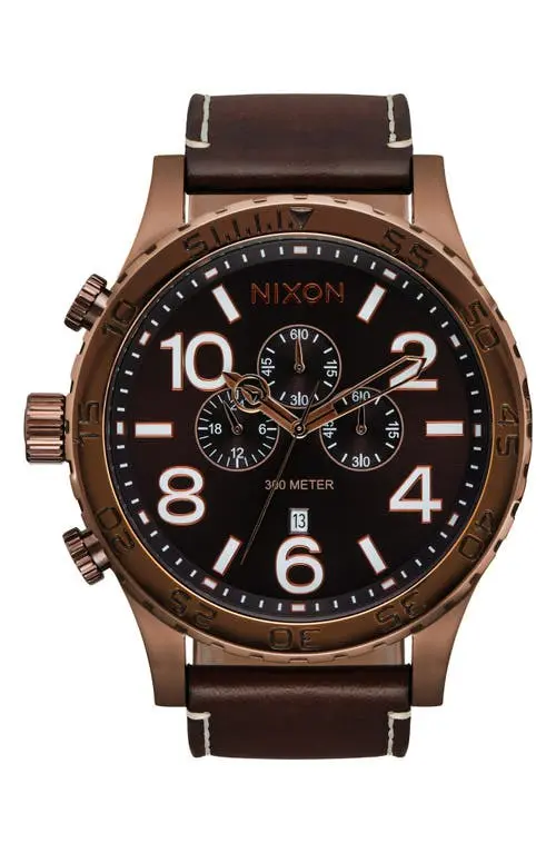 Nixon 51-30 Chronograph Bracelet Watch - Chocolate/dark Roast/brown
