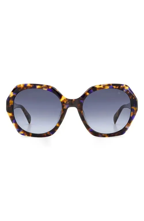 Rag & Bone 55mm Blue Sunglasses Rag & Bone Square Aviator 55mm Gradient Sunglasses | Black  main image 4