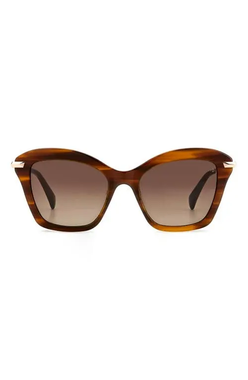 Rag & Bone 53mm Cat Eye Sunglasses - Brown Horn/Brown  display picture 2
