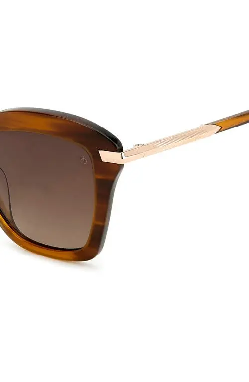 ? Rag & Bone Cat Eye Brown Horn Sunglasses Rag & Bone 53mm Cat Eye Sunglasses - Brown Horn/Brown  main image 2