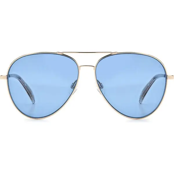Rag & Bone Aviator Sunglasses - Gold Beige/ Blue