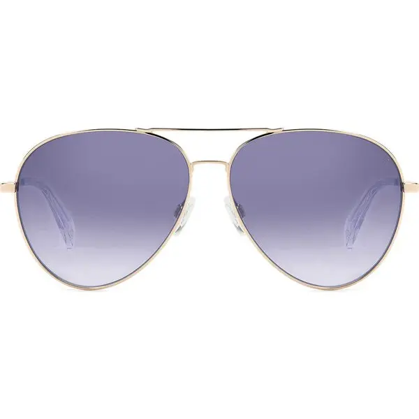 Rag & Bone Aviator Sunglasses - Gold/ Grey Ms Silver