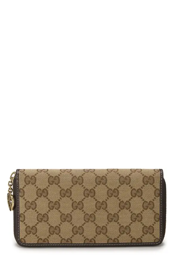 Gucci Original Gg Canvas Lovely Heart Continental Wallet - Brown