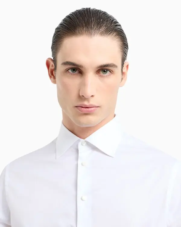 Giorgio Armani Regular-fit Shiny-effect Cotton Shirt