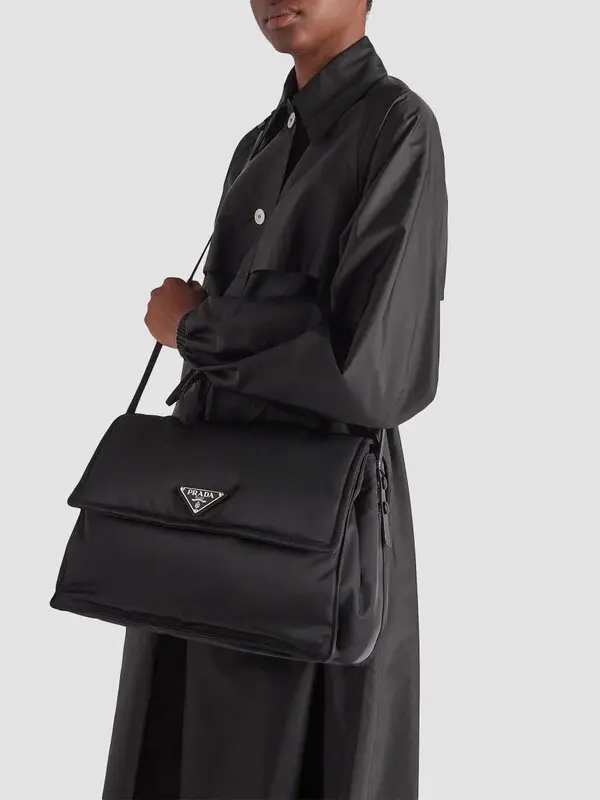 Prada Re-nylon Padded Shoulder Bag - Black