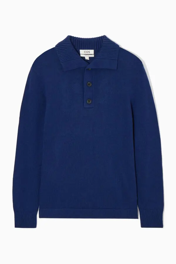 Cos Wool And Cashmere Polo Shirt - Blue | Editorialist