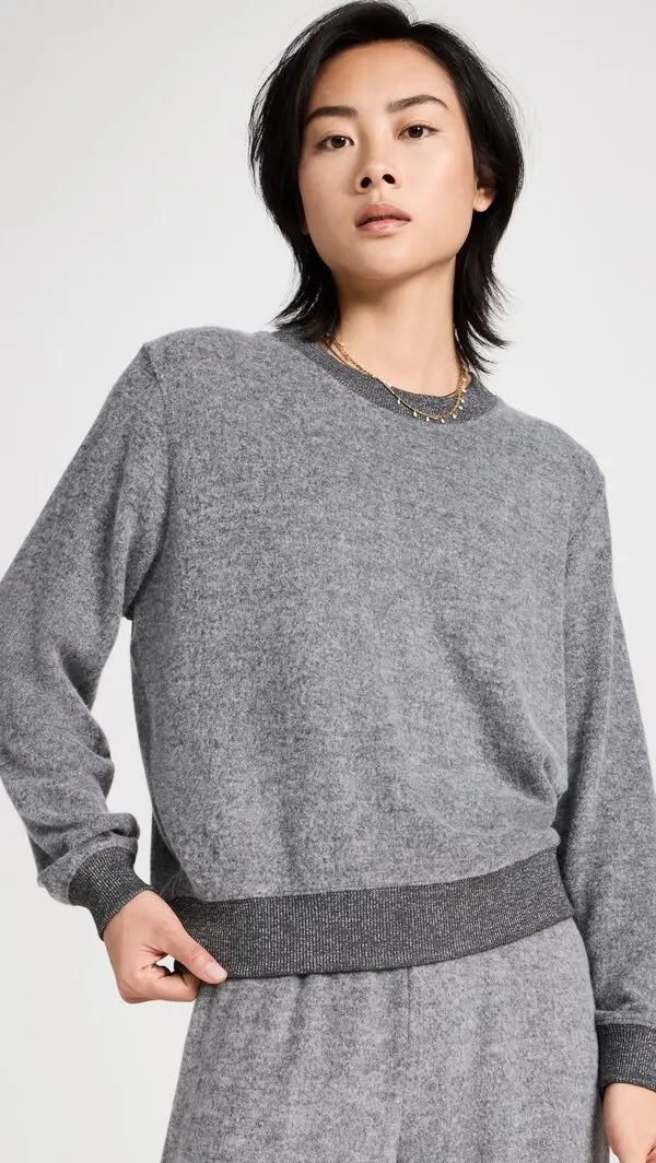 Z Supply Russell Striped Sweater - Charcoal Heather