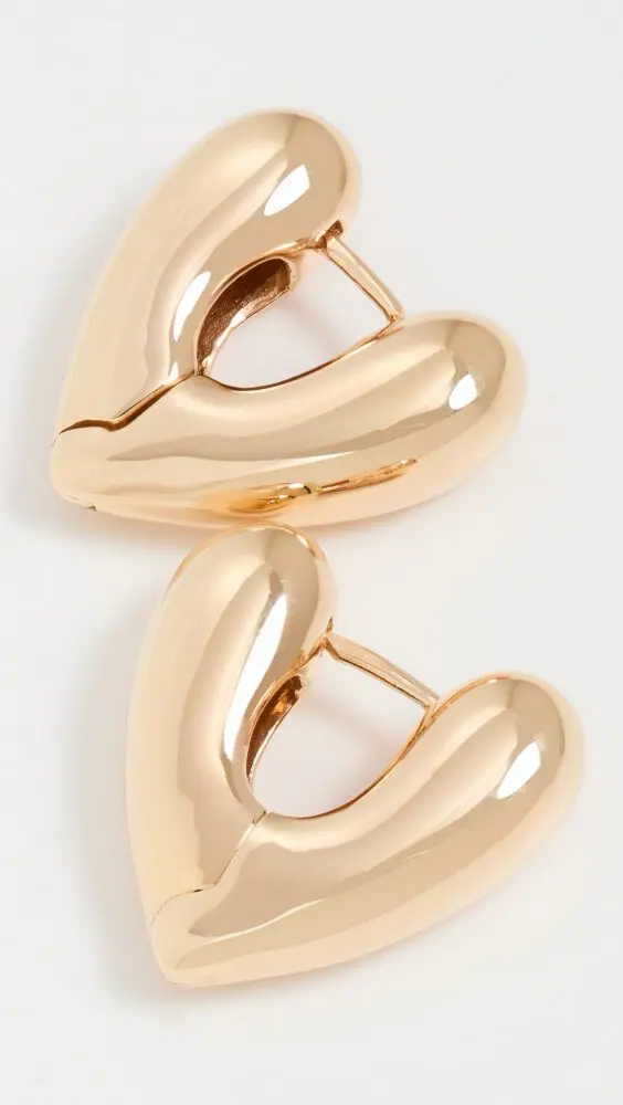 ANNIKA INEZ Small Heart Hoop Earrings - Gold