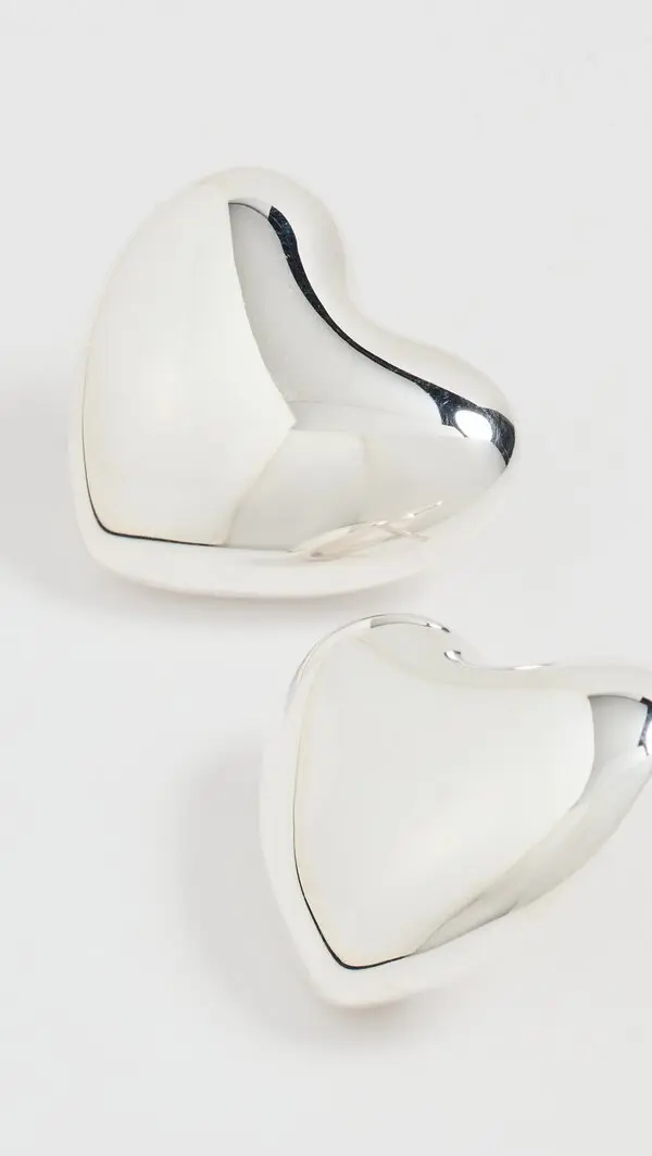 ANNIKA INEZ Small Voluptuous Heart Earrings - Silver