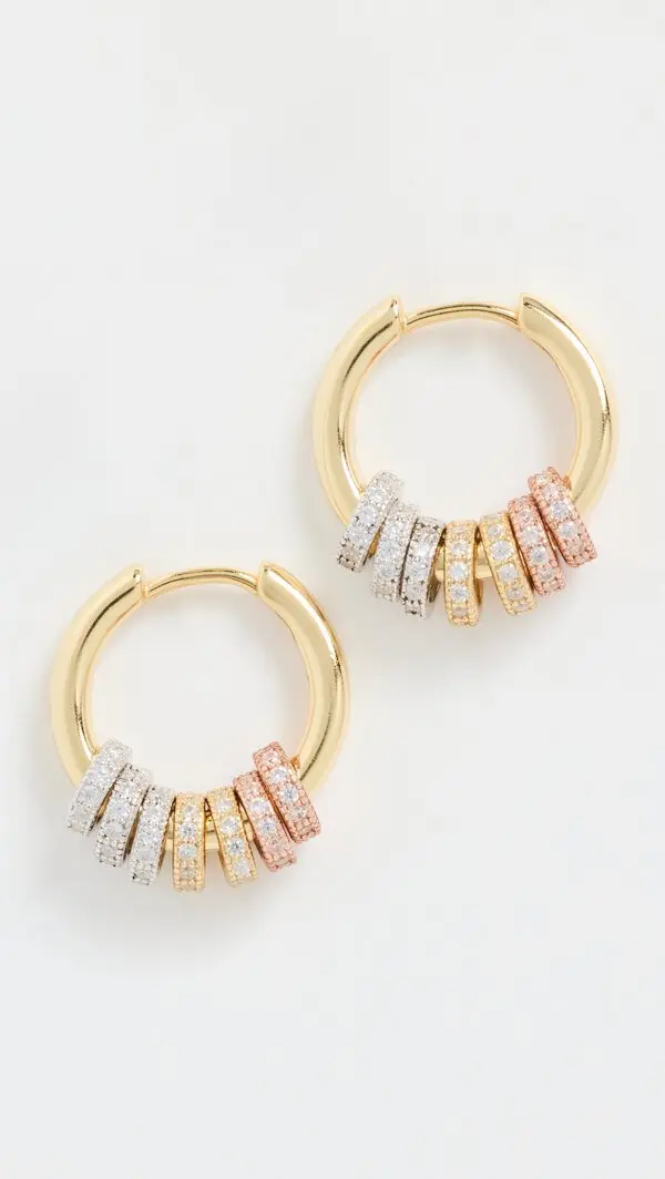 Shashi Gaia Pave Hoop Earrings