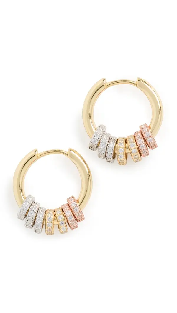 Shashi Gaia Pave Hoop Earrings