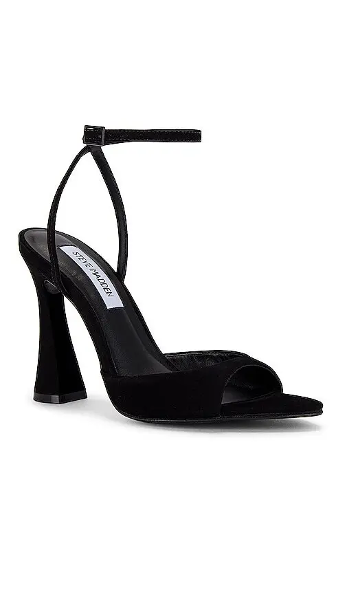 Steve Madden Beki Ankle Strap Heel - Black Nubuck