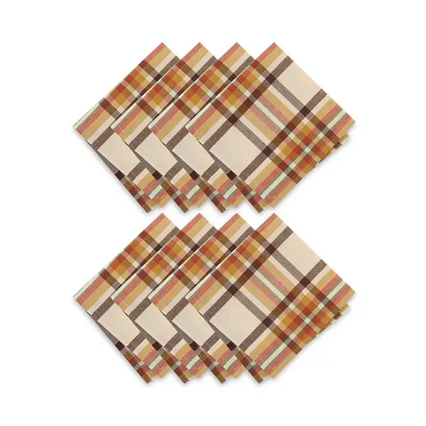 ELRENE HOME FASHIONS Russet Harvest Woven Plaid Napkins, Set Of 8 - Multi