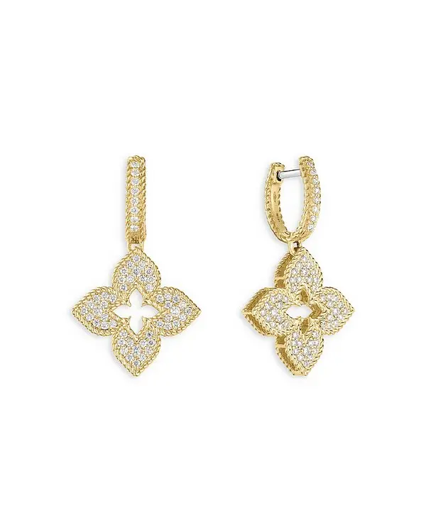 Roberto Coin 18k Yellow Diamond Drop Earrings - Gold