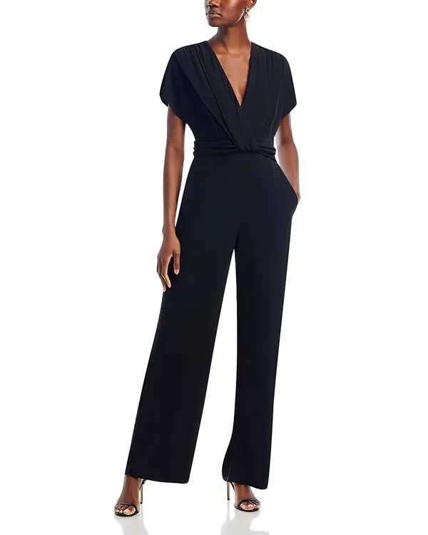 Hugo Boss Debasa Crossover Waist Jumpsuit In Black 30% Off