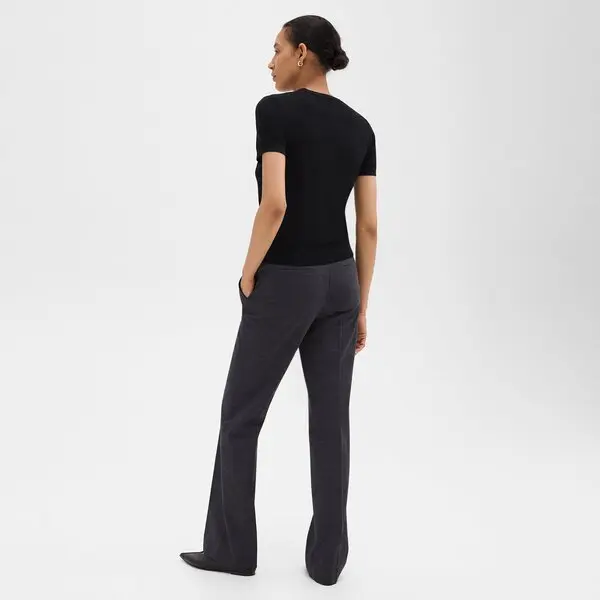 Theory Flared Good Wool Pant - Charcoal Melange