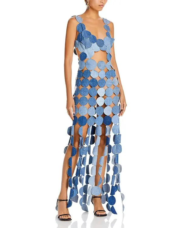 tall denim dress Strapless Paneled Maxi – Ashley Stewart neck in front or Size:M | Pre-order Mid August How to style cowboy friend of the