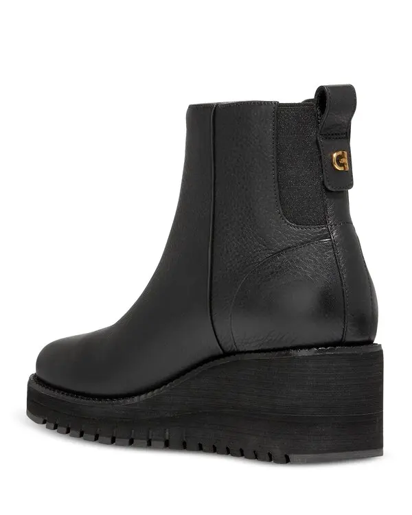 Cole Haan Almond Toe Wedge Heel Booties