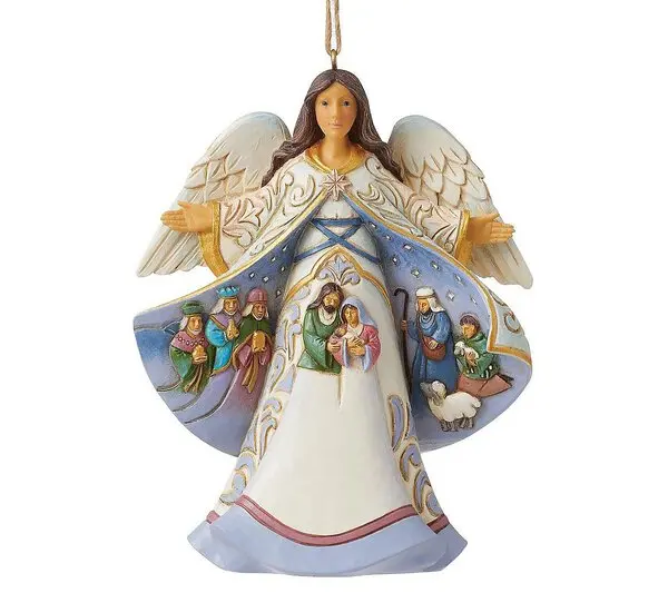 JIM SHORE Im Shore Angel Nativity Scene Coat Ornament - One-color