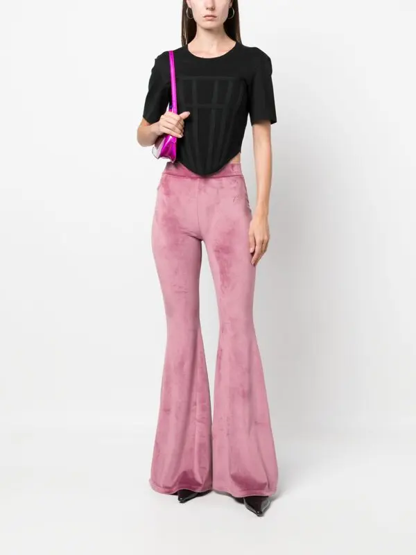 Gcds Velvet Flared Trousers