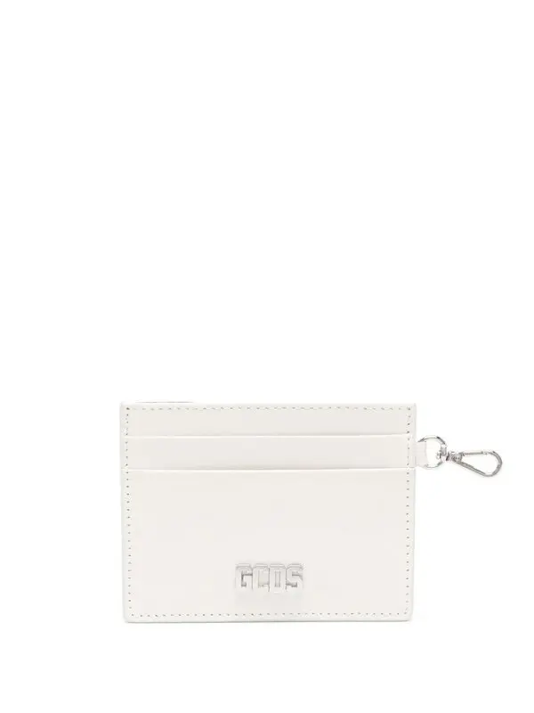 Gcds Comma Logo-plaque Leather Cardholder - White