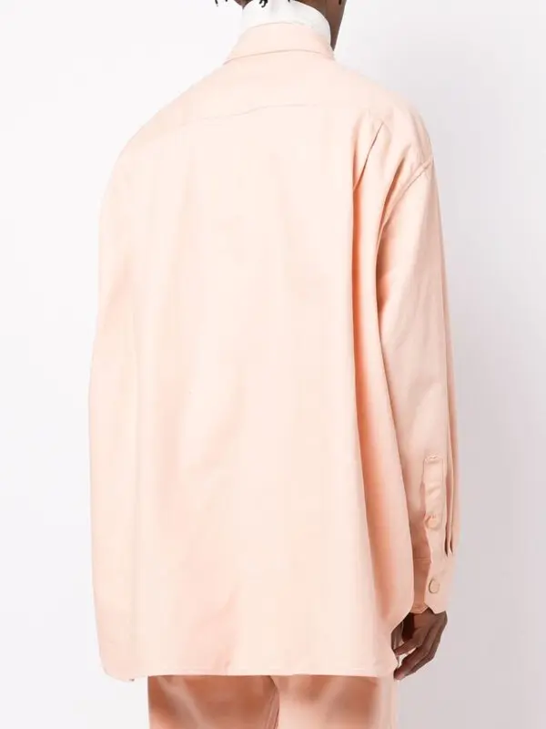 Raf Simons Logo-patch Cotton Shirt - Pink