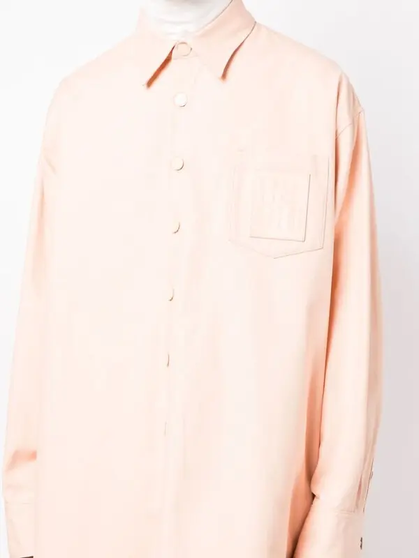 Raf Simons Logo-patch Cotton Shirt - Pink