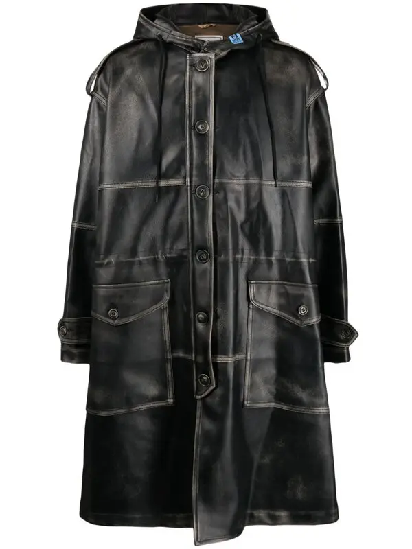 Mihara Yasuhiro Faux-leather Coat