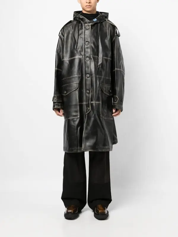 Mihara Yasuhiro Faux-leather Coat