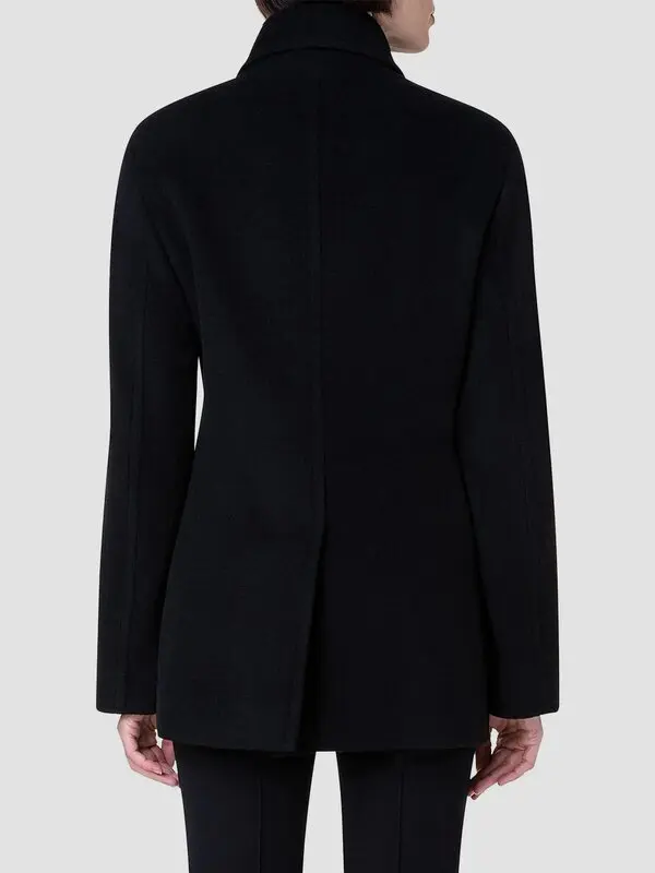 Akris Double-breasted Wool-blend Pea Coat - Black