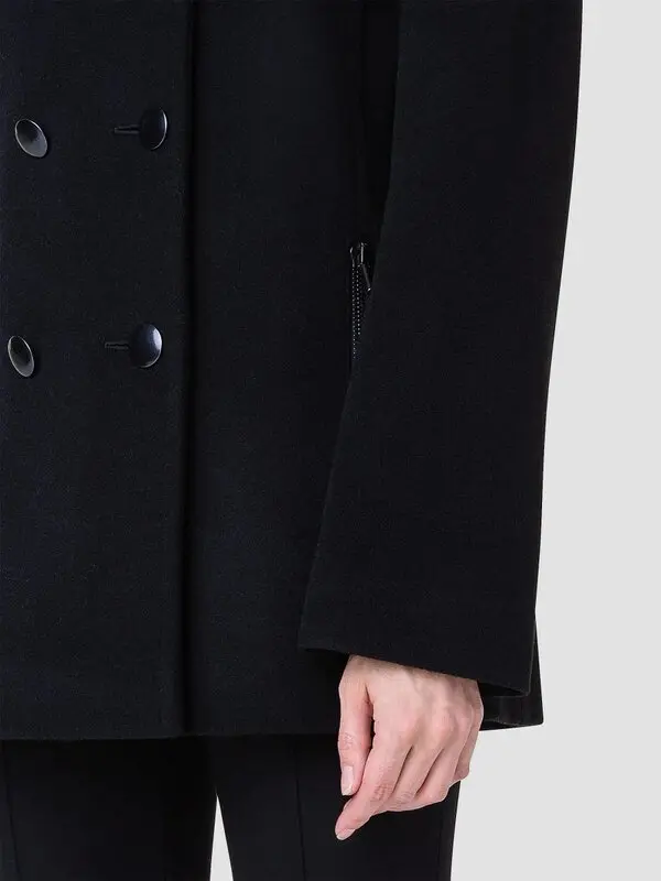 Akris Double-breasted Wool-blend Pea Coat - Black
