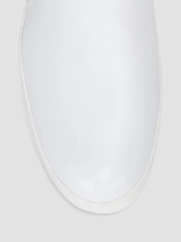 Vince Warren Leather Platform Slip-on Sneakers - Plaster