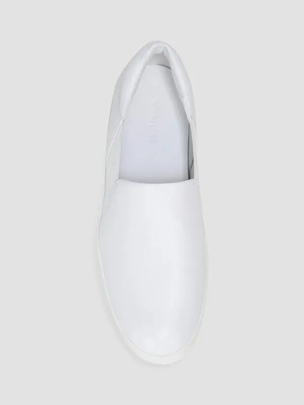 Vince Warren Leather Platform Slip-on Sneakers - Plaster