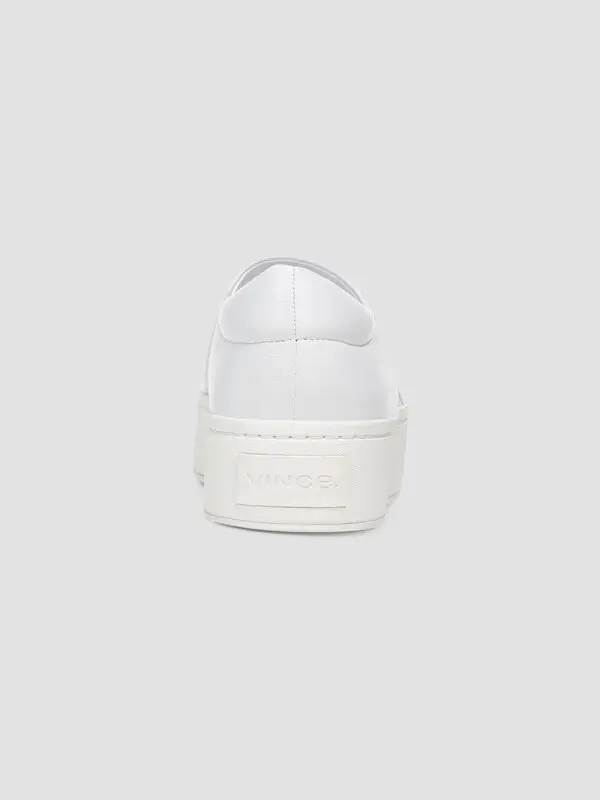 Vince Warren Leather Platform Slip-on Sneakers - Plaster