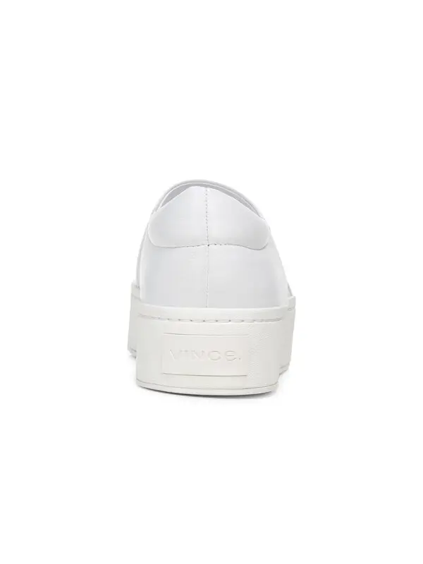 Vince Warren Leather Platform Slip-on Sneakers - Plaster