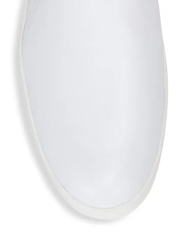 Vince Warren Leather Platform Slip-on Sneakers - Plaster