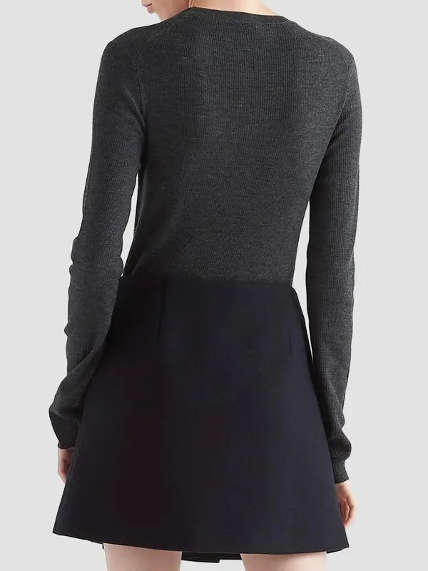 Prada Superfine Wool Crew-neck Sweater - Grey