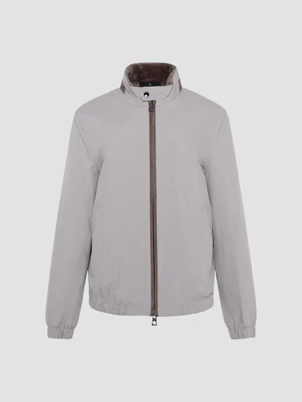 Gorski Fabric Jacket With Shearling Lamb Lining