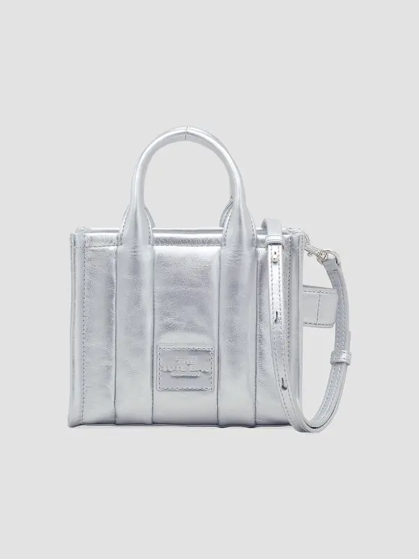 Marc Jacobs The Metallic Leather Tote Bag - Silver