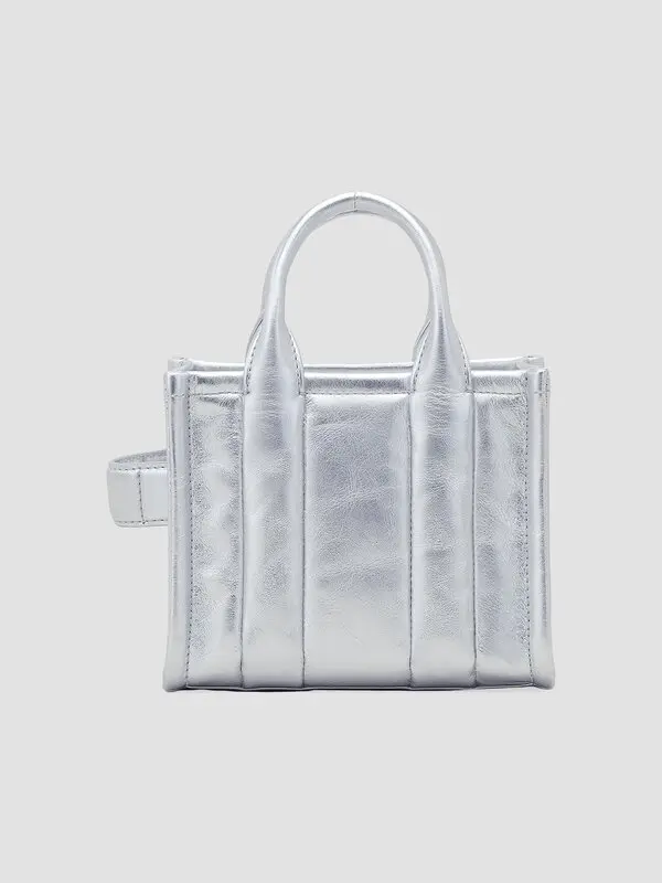 Marc Jacobs The Metallic Leather Tote Bag - Silver